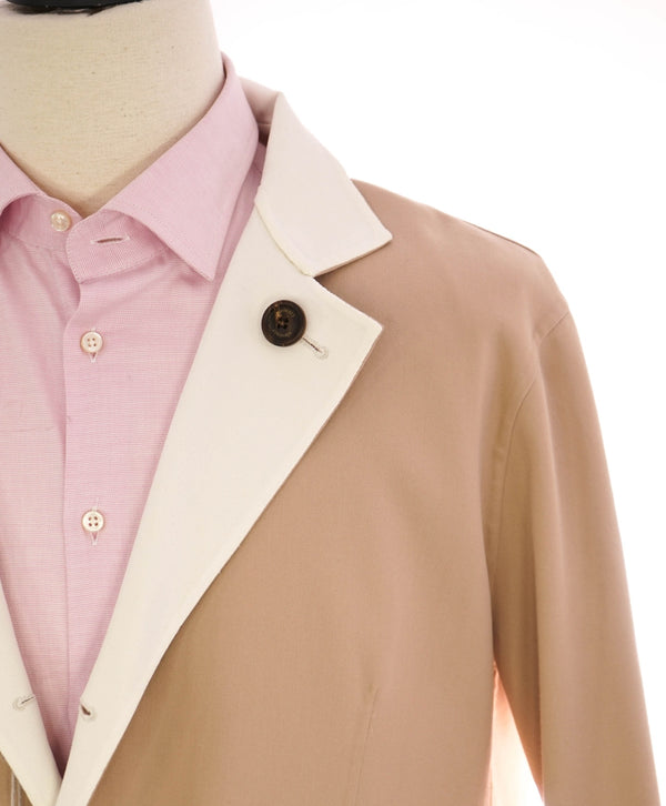 $2,645 ELEVENTY - Single-Breasted Reversible Cotton Blazer Coat- 40 (5