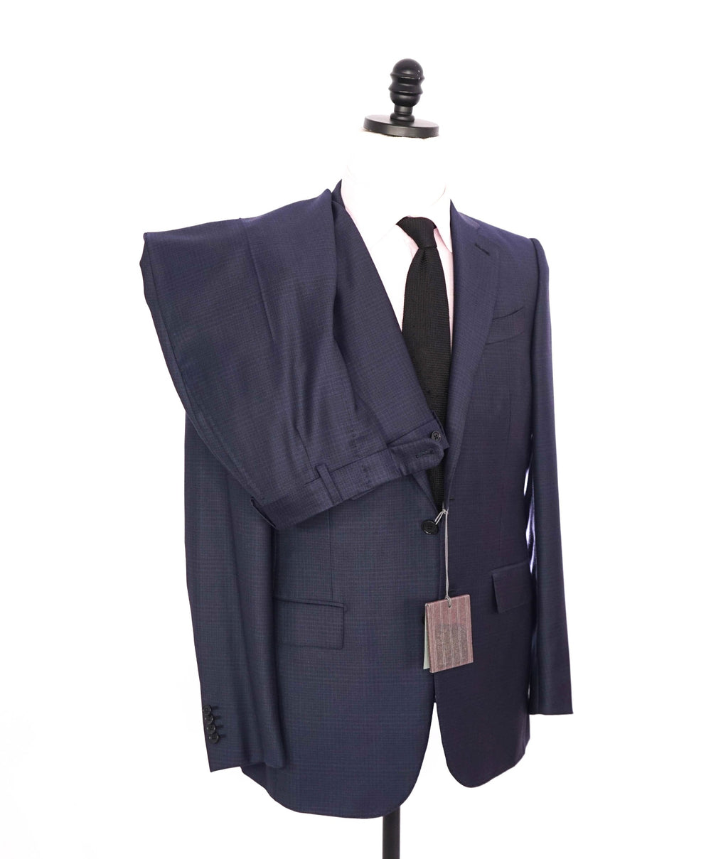 $4,590 ZEGNA - Blue Subtle Check "TROFEO" Wool Suit - 38R US