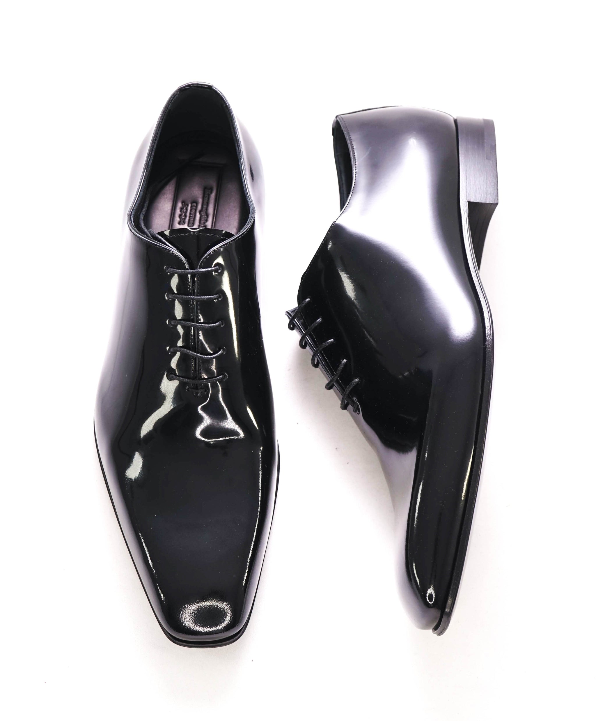 $890 ERMENEGILDO ZEGNA - Monte Carlo Black Patent Leather Oxfords - 11