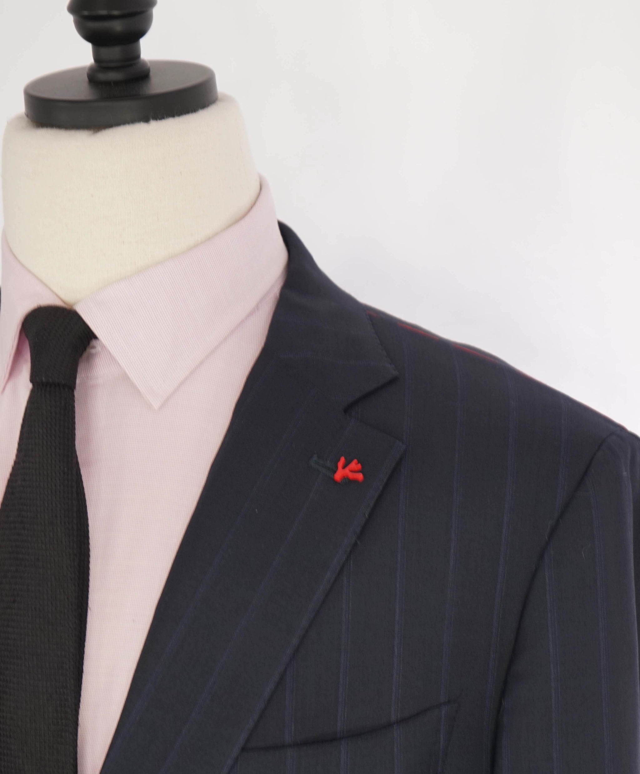 $5,750 ISAIA - "COMFORT PROJECT" Navy Subtle Tonal Chalk Stripe Suit