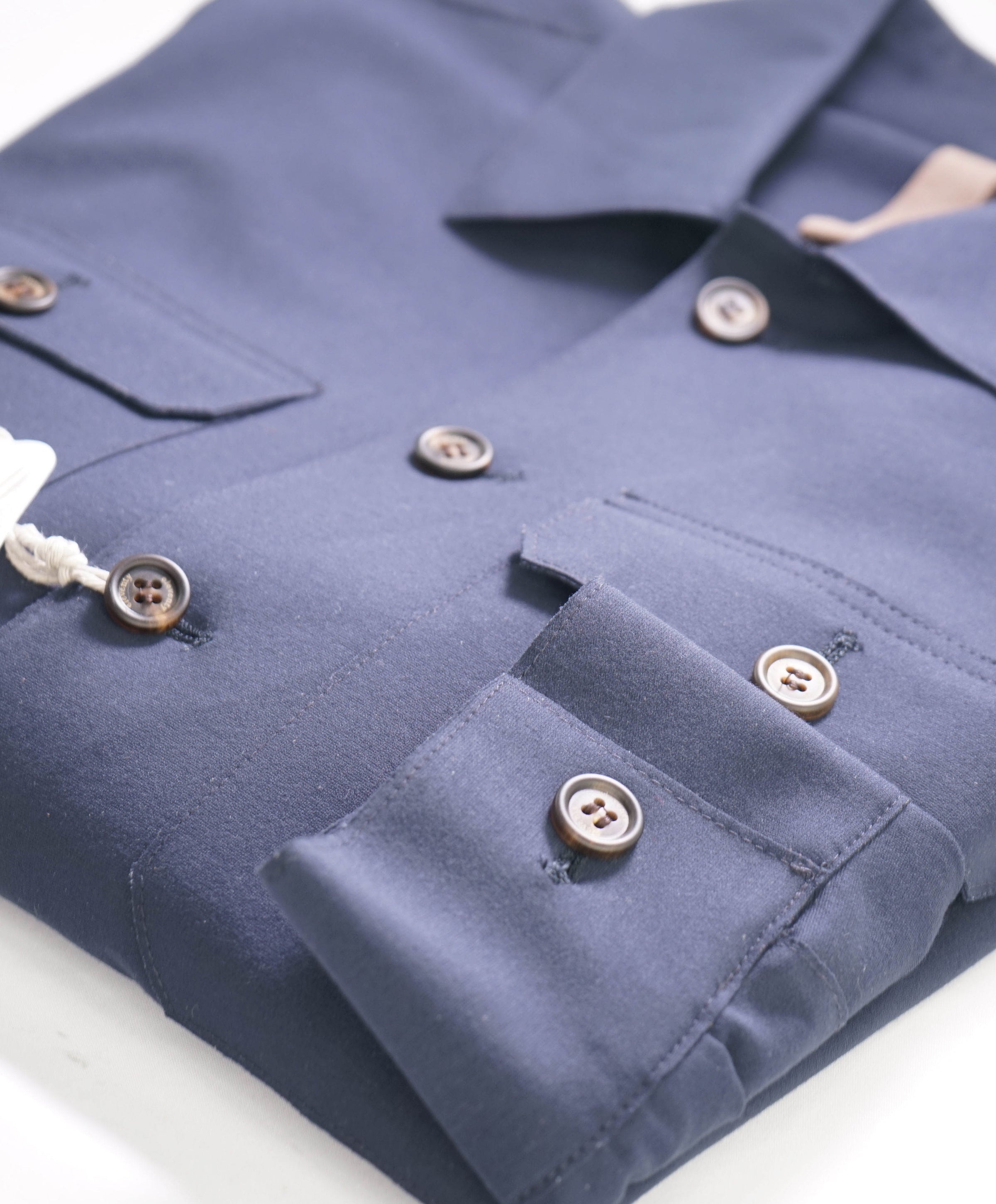 $895 ELEVENTY PLATINUM - Navy Blue Safari Pocket Shirt Jacket Coat ...