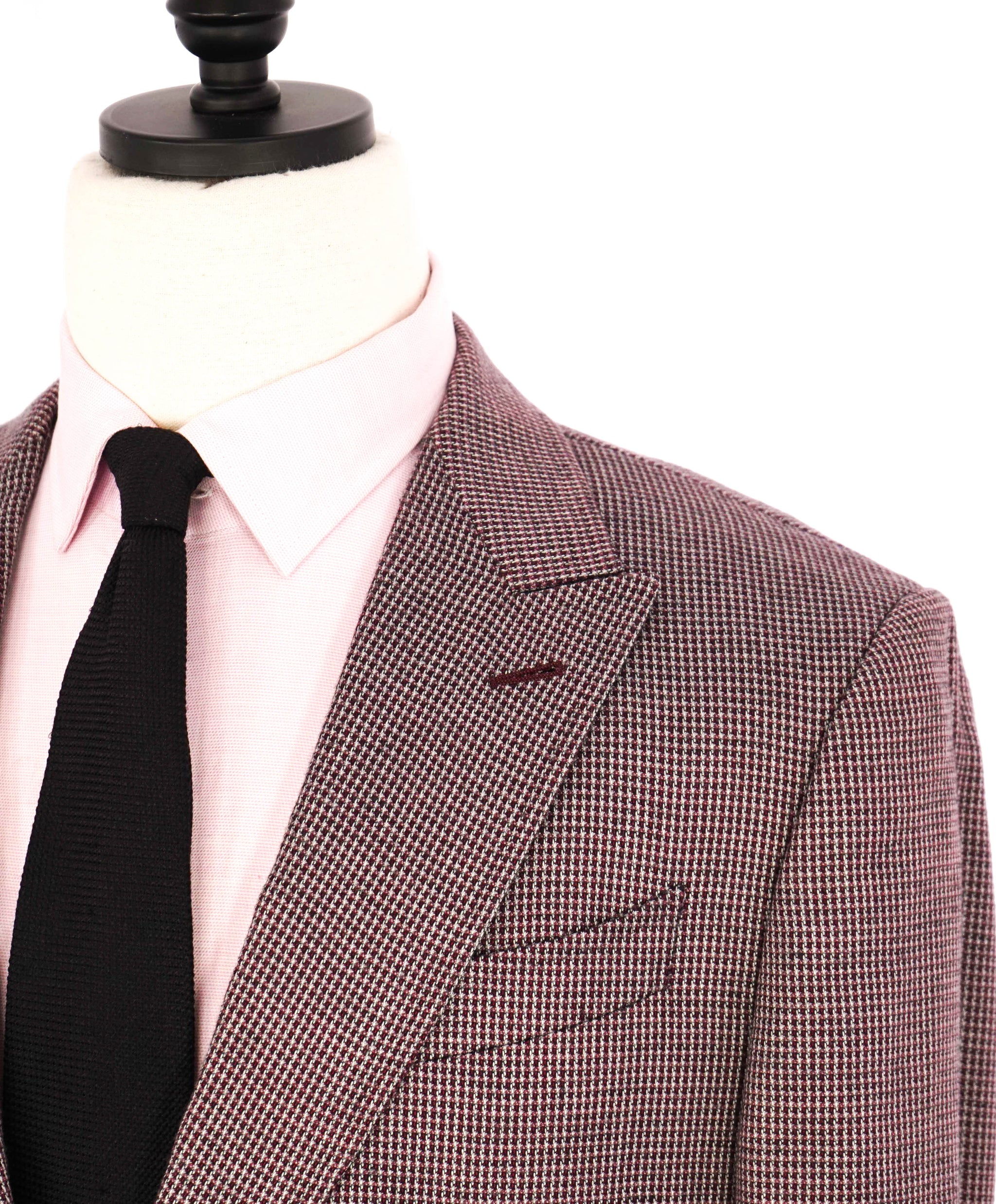 $3,295 ERMENEGILDO ZEGNA - *CASHMERE* Cotton Burgundy Birdseye Peak Bl