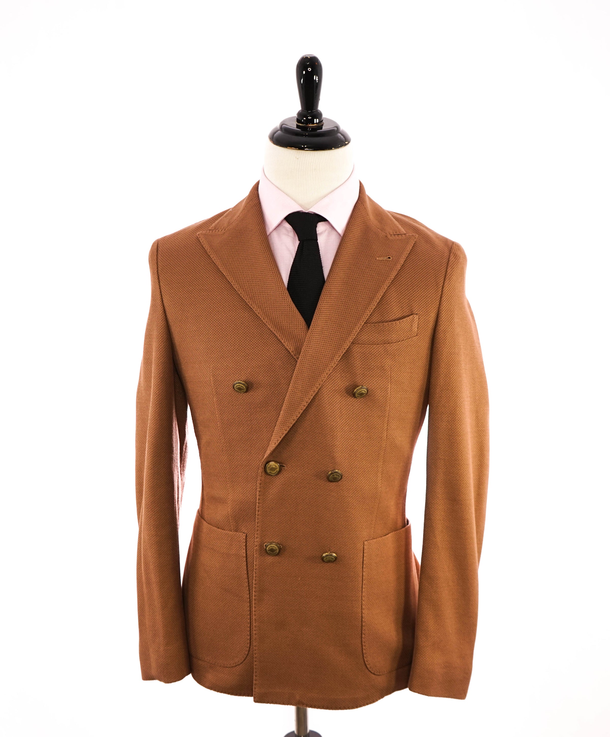 ELEVENTY - Woven Double Breasted Gold LOGO Buttons Cotton Blazer - 40 ...