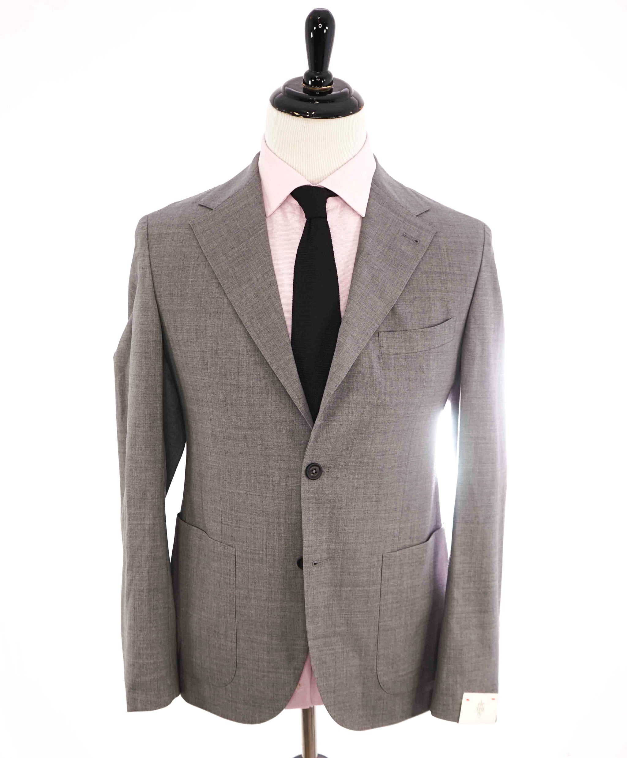 $1,195 ELEVENTY - Notch Lapel Gray Semi-Lined Patch Pocket Blazer - 40