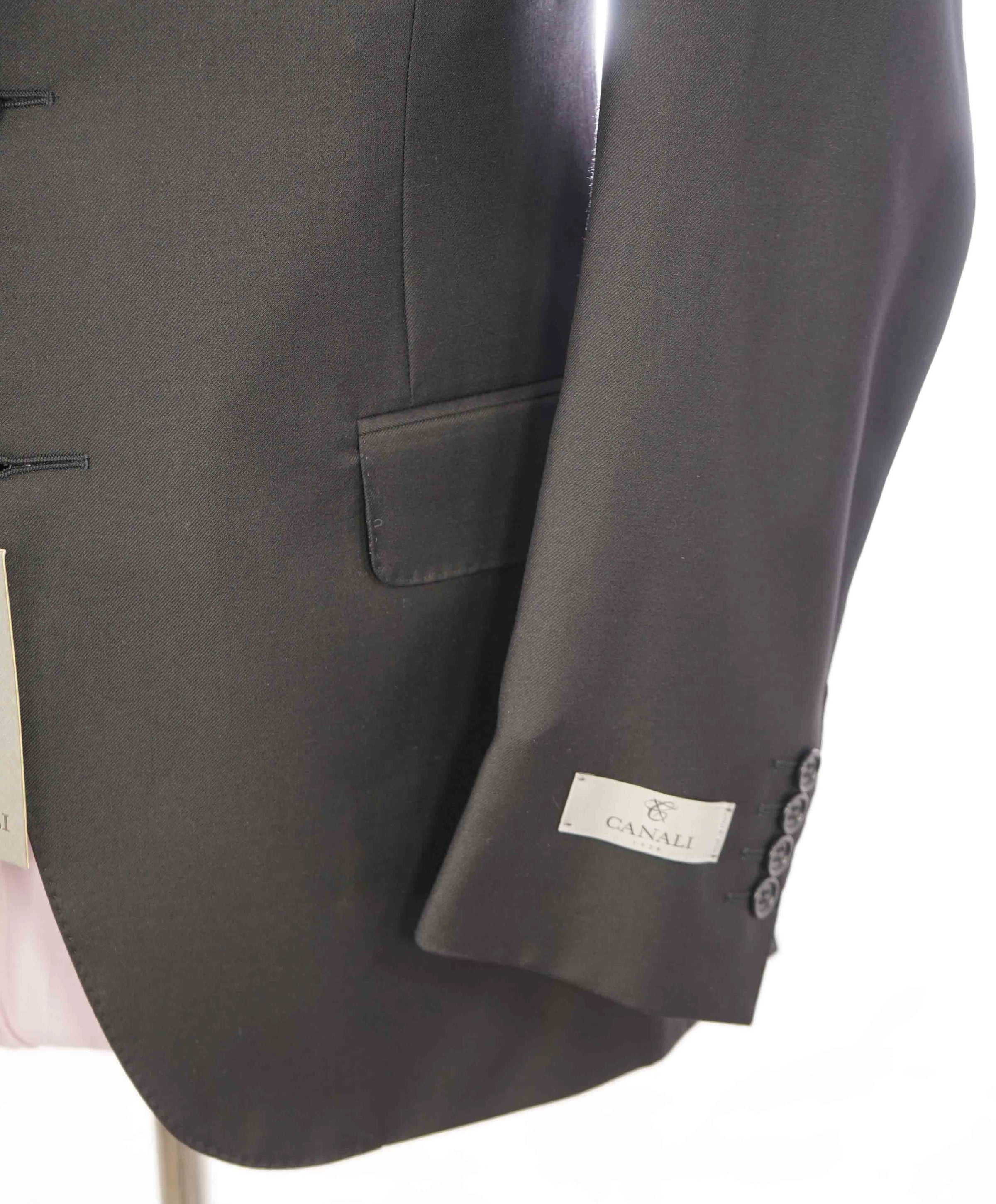 $2,000 CANALI - Solid Black *CLOSET STAPLE* Notch Lapel Suit - 38S ...